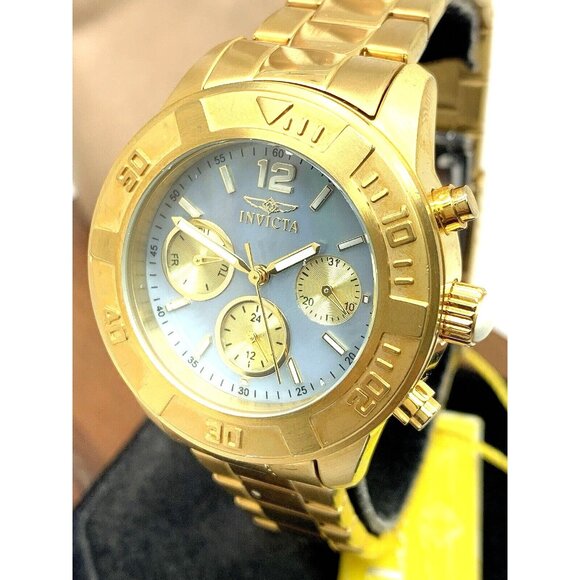 Invicta | Accessories | Invicta Womens Watch 2612 Angel Blue Dial Gold ...